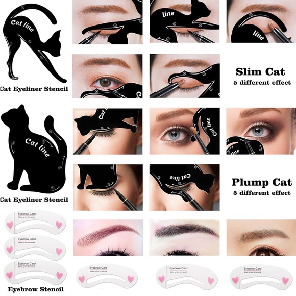 Makeup | Cat Line Eyeshadow Shaper Eyebrow Shaper Kit Set New | Poshmark
